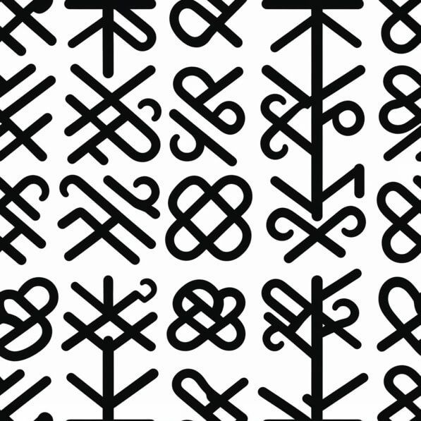 Download Black and White Norse Symbol Seamless Pattern Patterns Online ...