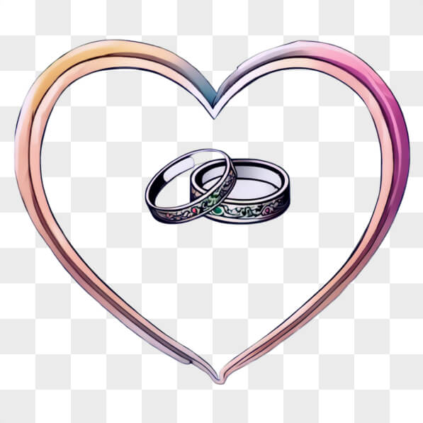 Download Artistic Wedding Rings Heart Composition Cartoons Online ...