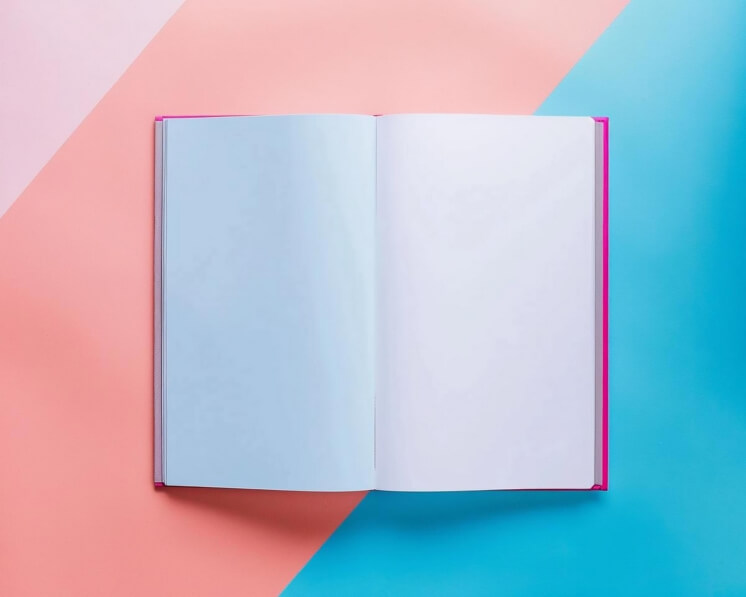 Download Open Book on Vibrant Background Mockups Online - Creative Fabrica