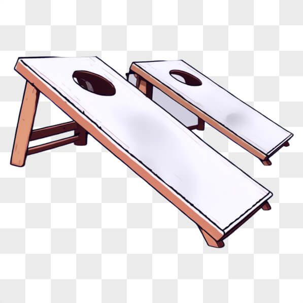 Download Wooden Cornhole Boards Setup Cartoons Online - Creative Fabrica