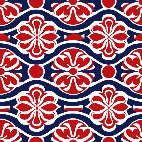 Download Red, White, and Blue Floral Seamless Pattern Patterns Online ...