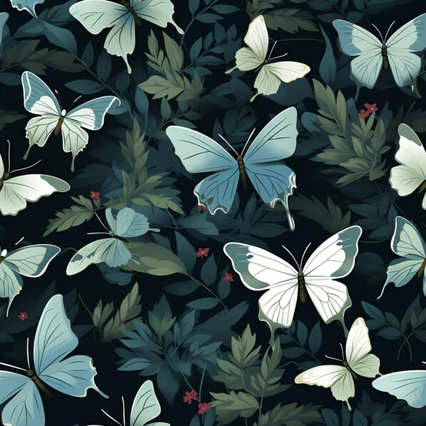 Download Seamless White and Blue Butterfly Pattern Patterns Online ...
