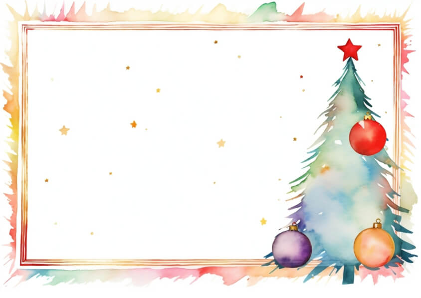 Download Watercolor Christmas Tree Frame Backgrounds Online - Creative ...