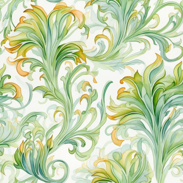 Download Green, Yellow, and Orange Floral Seamless Pattern Patterns ...