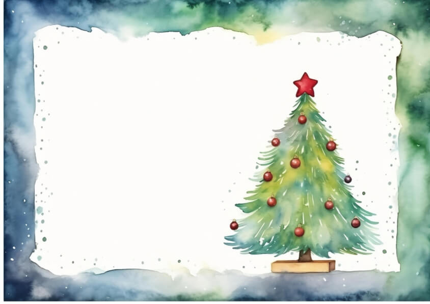 Download Watercolor Christmas Tree Frame Backgrounds Online - Creative ...