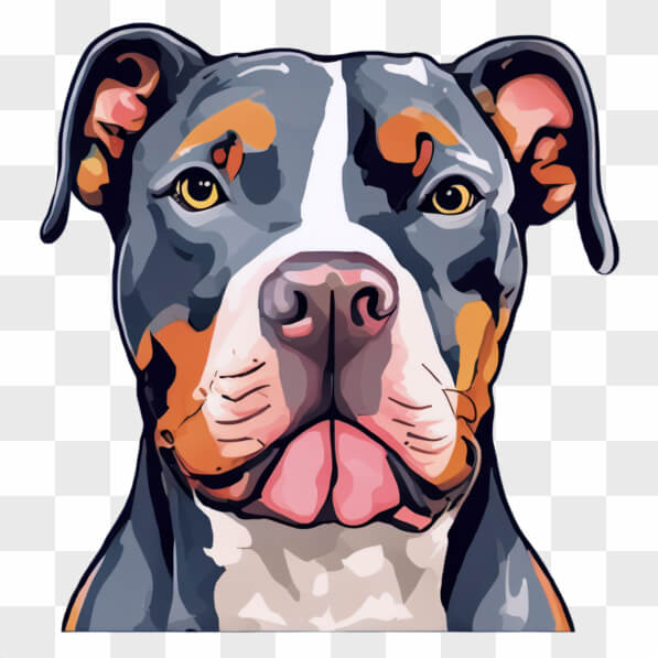 Download Pit Bull Dog with Tongue Out Cartoons Online - Creative Fabrica