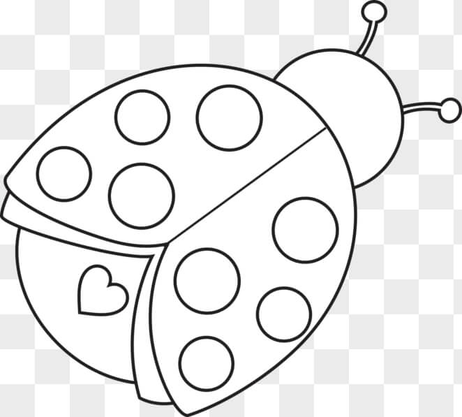 Download Educational Ladybug Coloring Page with Hearts PNGs Online ...
