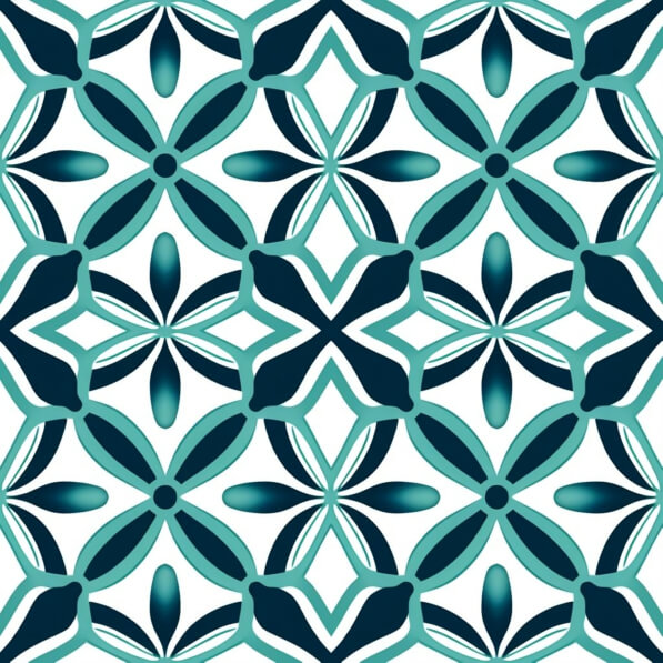 Download Abstract Geometric Pattern in Teal and White with Floral ...