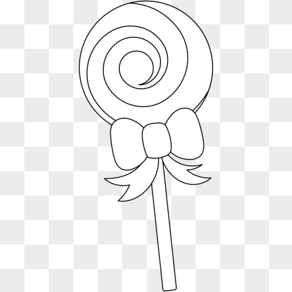 Download Lollipop Outline Drawing with Bow PNGs Online - Creative Fabrica