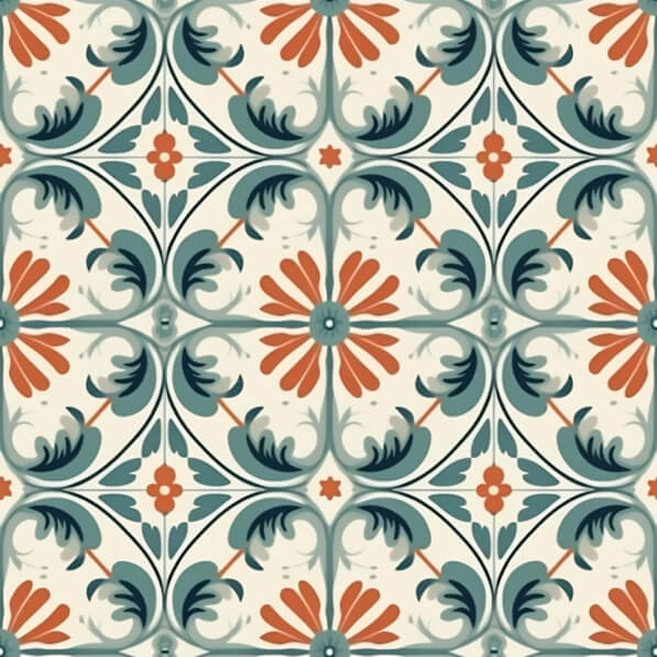Download Vibrant Tile Pattern with Orange, Blue, and White Colors ...