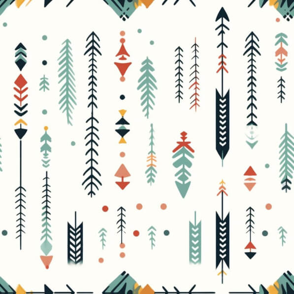 Download Colorful Arrows and Geometric Shapes Seamless Pattern Patterns Online - Creative Fabrica