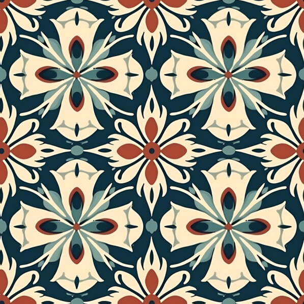 Download Blue, Red, and White Floral Tiled Pattern Patterns Online ...