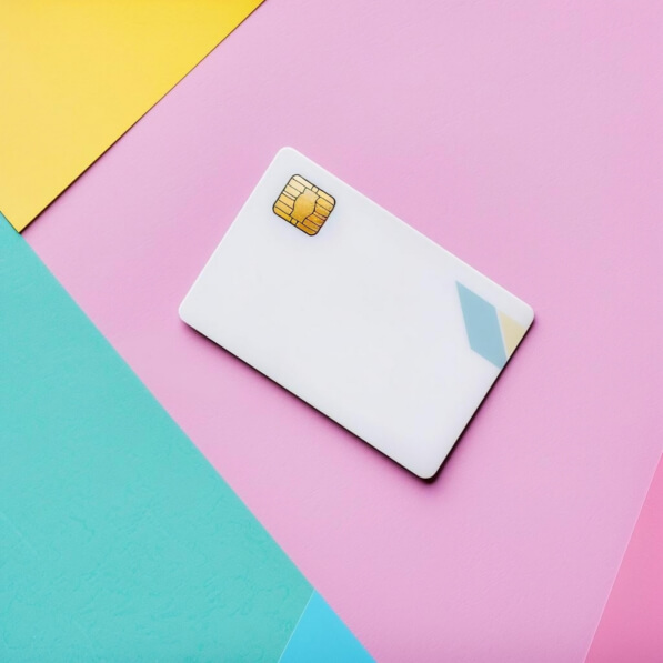 Download White Credit Card on Colorful Paper Mockups Online - Creative ...