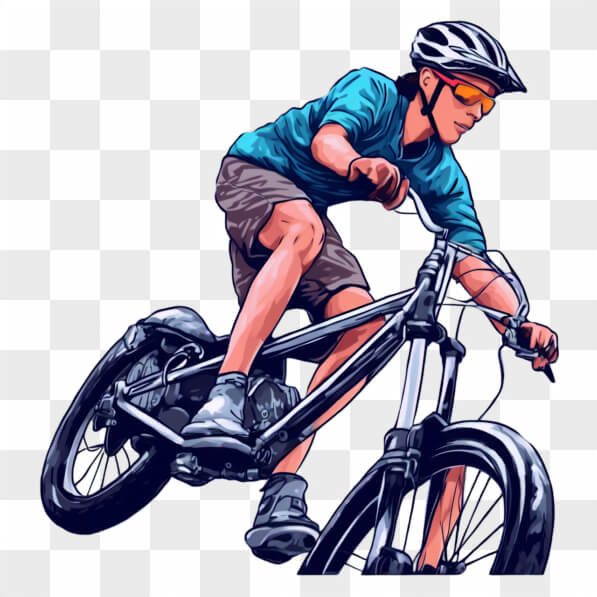 Download Man Performing Stunts on Mountain Bike Cartoons Online ...