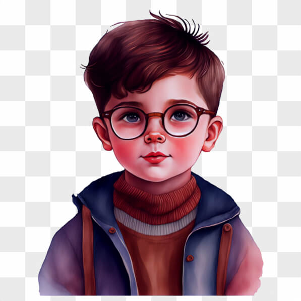 Download Young Boy with Glasses PNGs Online - Creative Fabrica