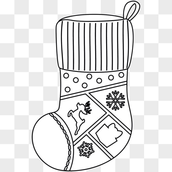 Download Christmas Stocking Coloring Page PNGs Online - Creative Fabrica