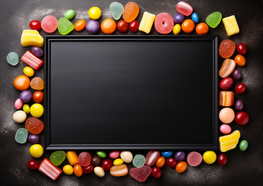 Download Colorful Candies and Sweets with Black Frame Backgrounds ...