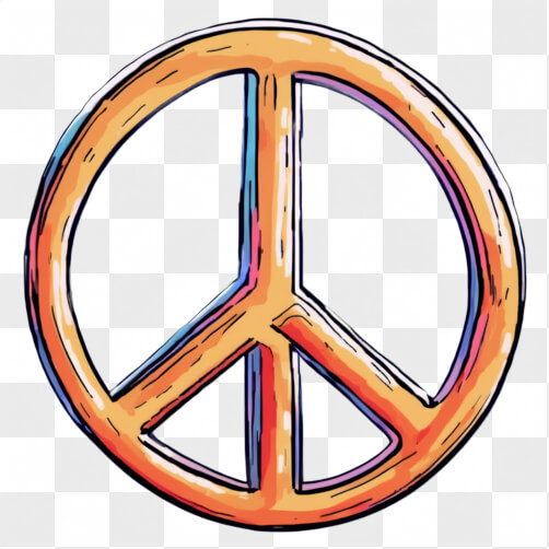 Download Rainbow-colored Peace Sign on Black Background Cartoons Online ...