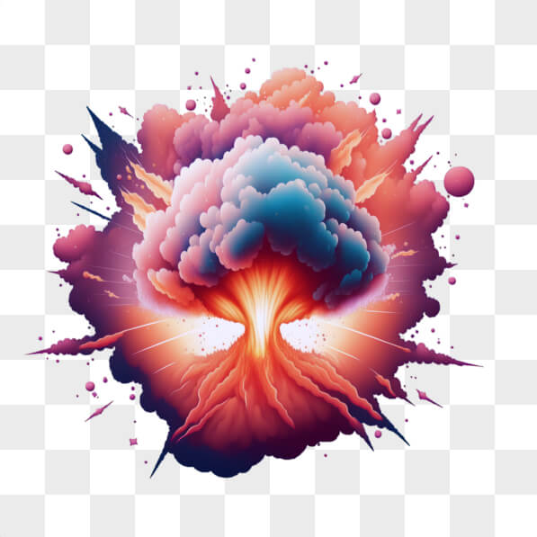 Download Colorful Atomic Bomb Explosion PNGs Online - Creative Fabrica