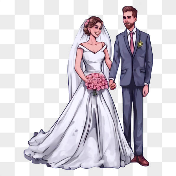 Download Newlywed Couple Walking Down the Aisle Cartoons Online ...