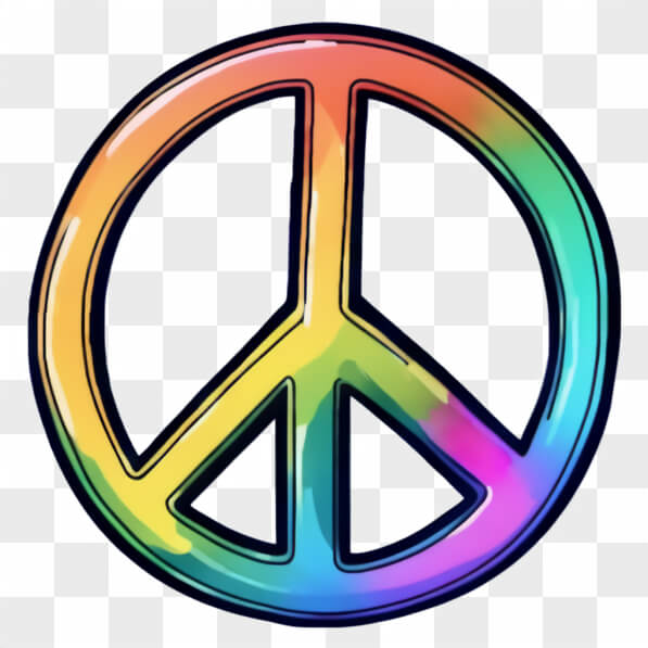 Download Rainbow-colored Peace Sign on Black Background Cartoons Online ...