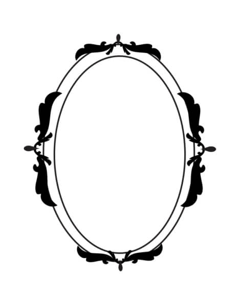 Download Black and White Ornate Oval Frame Frames Online - Creative Fabrica