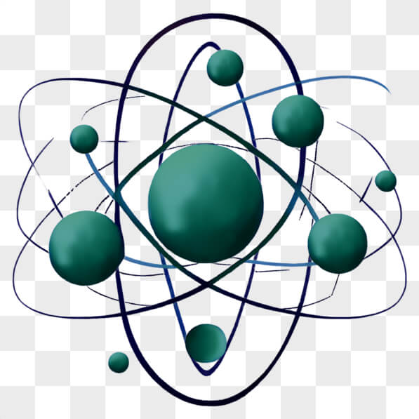 Download Atomic Structure with Green Spheres PNGs Online - Creative Fabrica