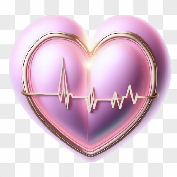 Download Pink Heart with ECG Line PNGs Online - Creative Fabrica