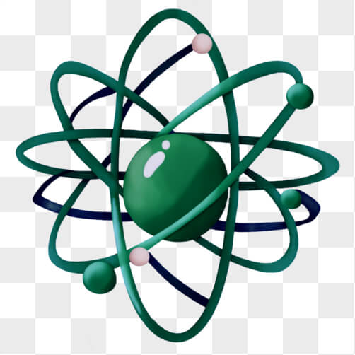 Download Green Atom Symbol with Blue Circles PNGs Online - Creative Fabrica