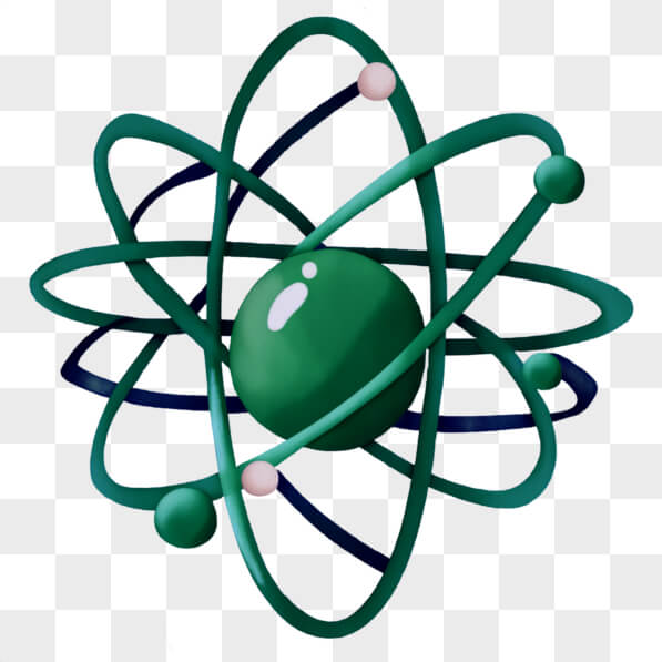 Download Green Atom Symbol with Spheres PNGs Online - Creative Fabrica