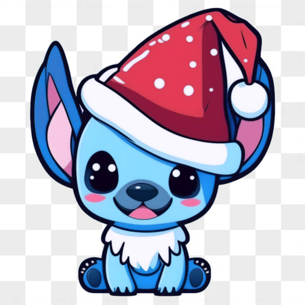 Download Blue Dog with Santa Hat by Christmas Tree PNGs Online ...