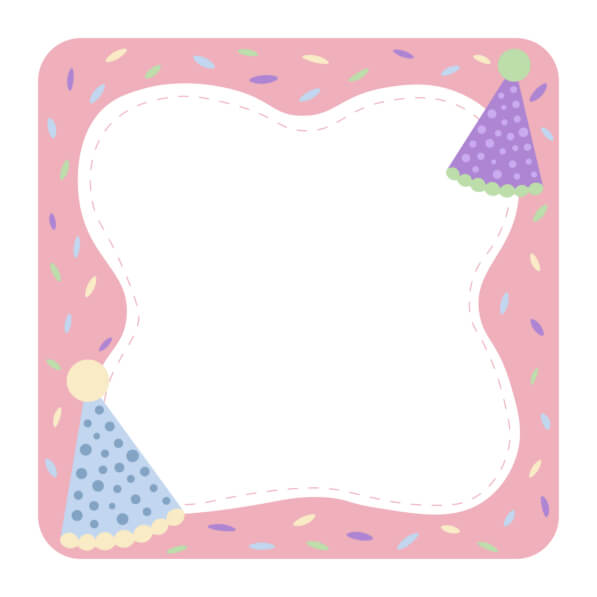 Download Pink Square Frame with Party Hats and Polka Dots Frames Online ...