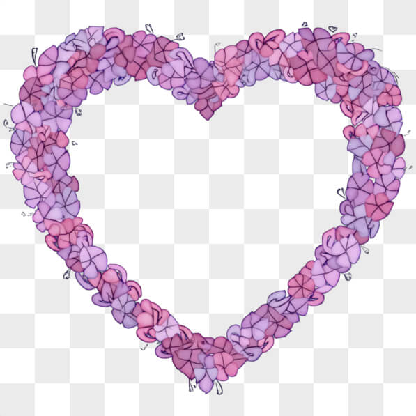 Scarica Fiori rosa e viola a forma di cuore PNGs Online - Creative Fabrica