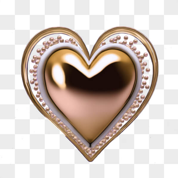 Download Gold Heart-Shaped Pendant PNGs Online - Creative Fabrica