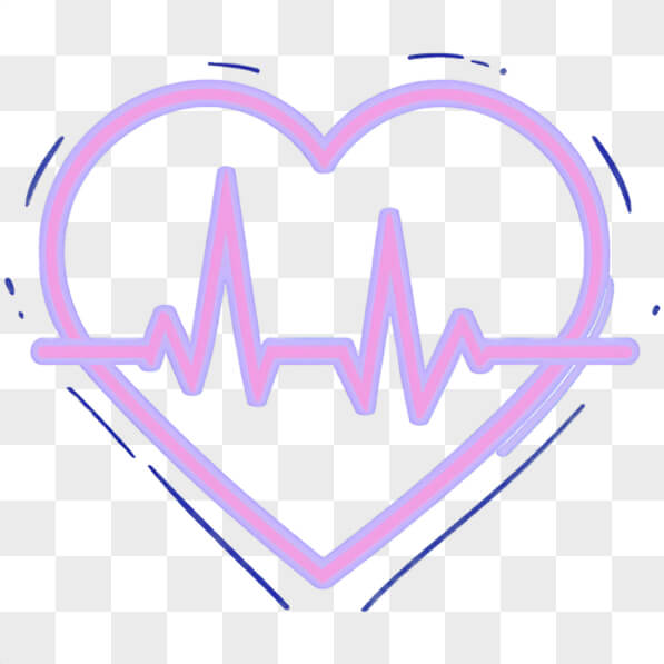 Download Health Symbol: Pink Heart with ECG Line PNGs Online - Creative ...