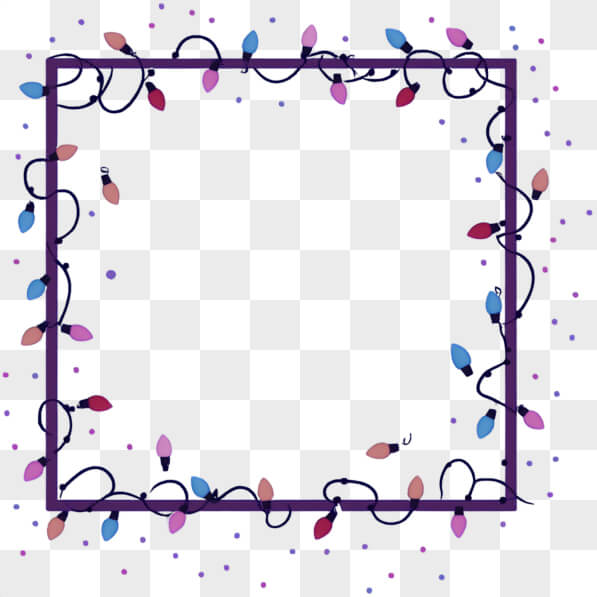 Download Square Frame with Colorful Christmas Lights PNGs Online ...