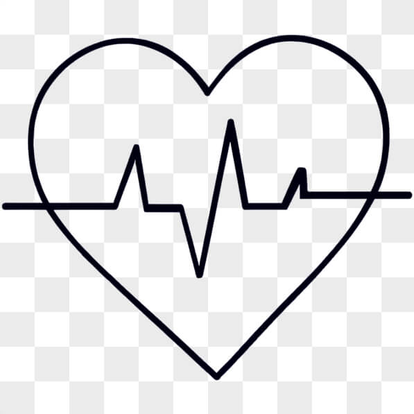 Download Heart with ECG Line Symbol PNGs Online - Creative Fabrica