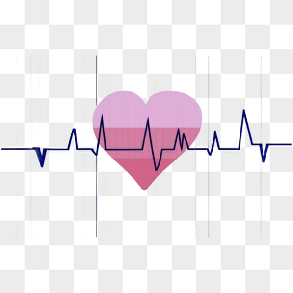 Download Pink Heart with ECG Line PNGs Online - Creative Fabrica