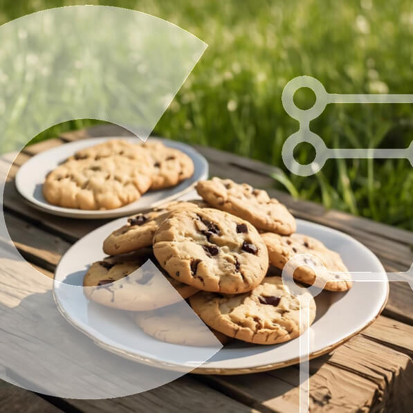Delicious Chocolate Chip Cookies on Outdoor Table stock photo ...