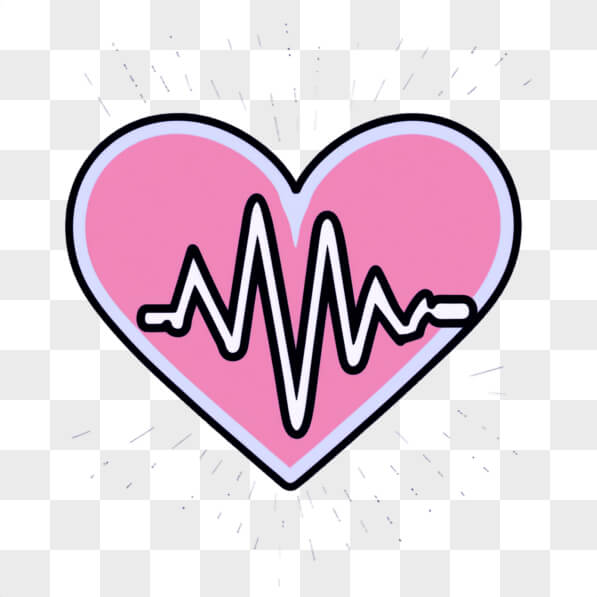Baixe Coração Rosa com Linha de Eletrocardiograma (ECG) PNGs - Creative ...