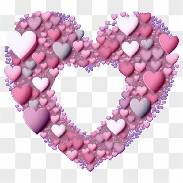 Scarica Organizzazione a forma di cuore di cuori rosa, viola e grigi ...