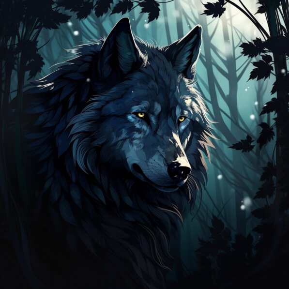 Download Majestic Black Wolf in the Woods Backgrounds Online - Creative ...