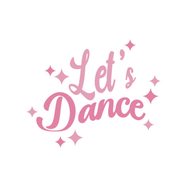 Download Pink Lettering 'Let's Dance' with Stars and Glitter Quotes ...