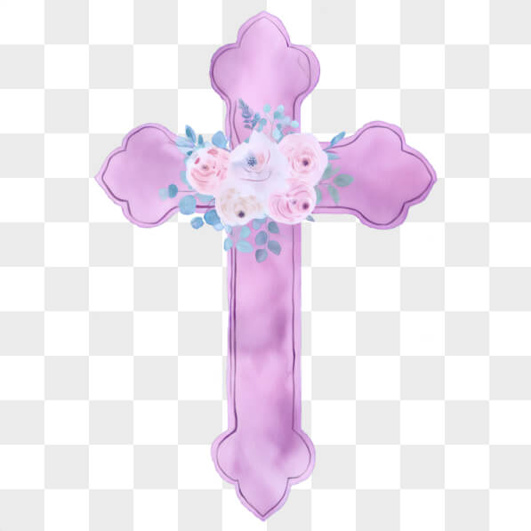 Download Pink Cross with Flowers and Butterflies PNGs Online - Creative ...