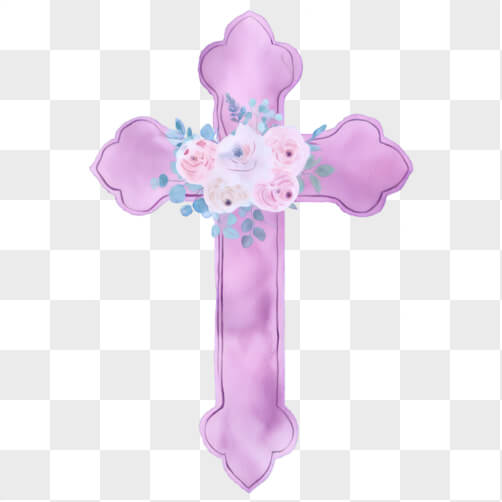 Download Easter Wooden Cross with Pink and White Flowers PNGs Online ...