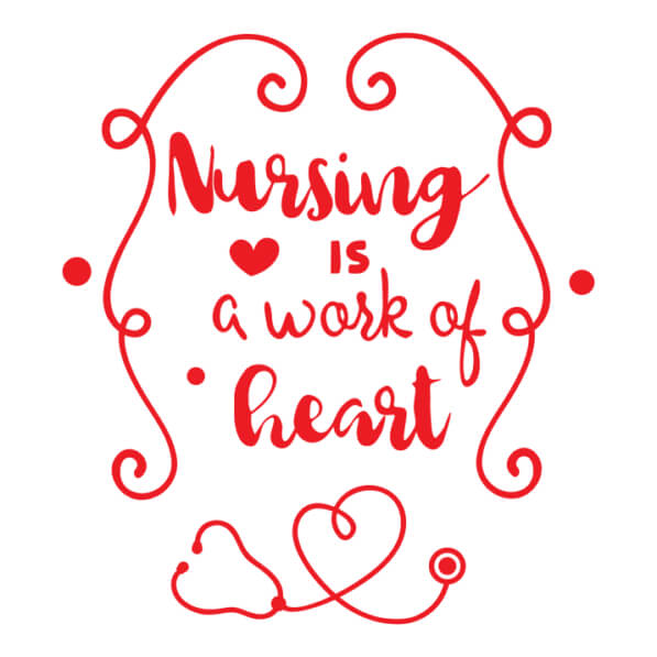 Download Nursing is a Work of Heart Poster Quotes Online - Creative Fabrica