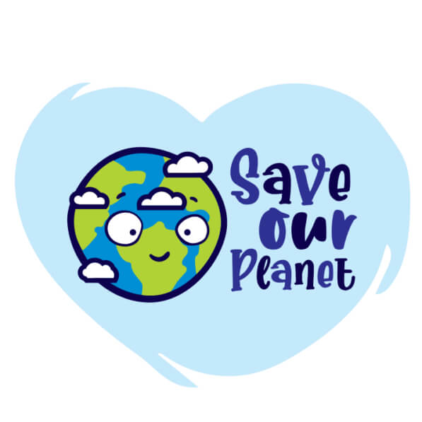 Download Cartoon Earth with 'Save Our Planet' Message and Hearts Quotes ...