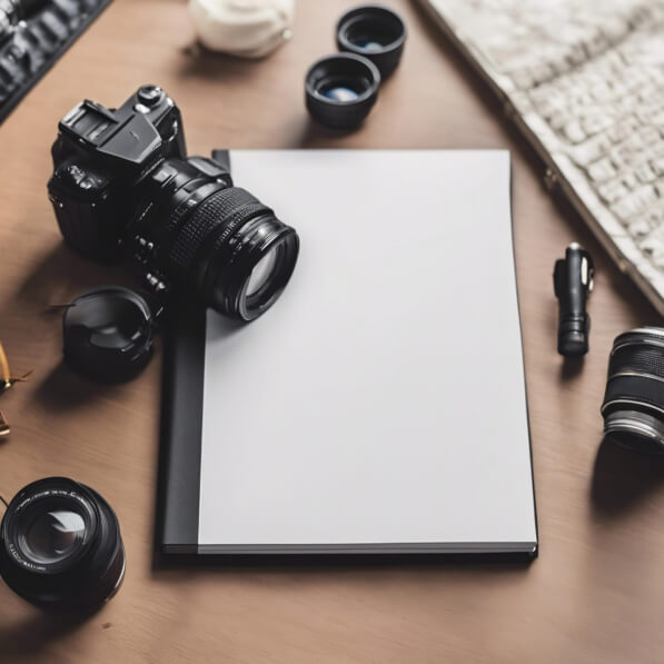 Download Camera and Accessories on Notebook with Laptop Mockups Online ...