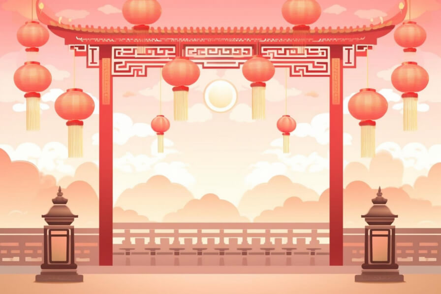 Download Traditional Chinese Structure with Red Lanterns Backgrounds ...