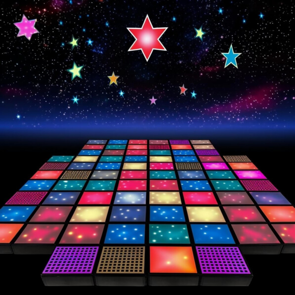 Download Vibrant Dance Floor with Stars and Squares Backgrounds Online ...